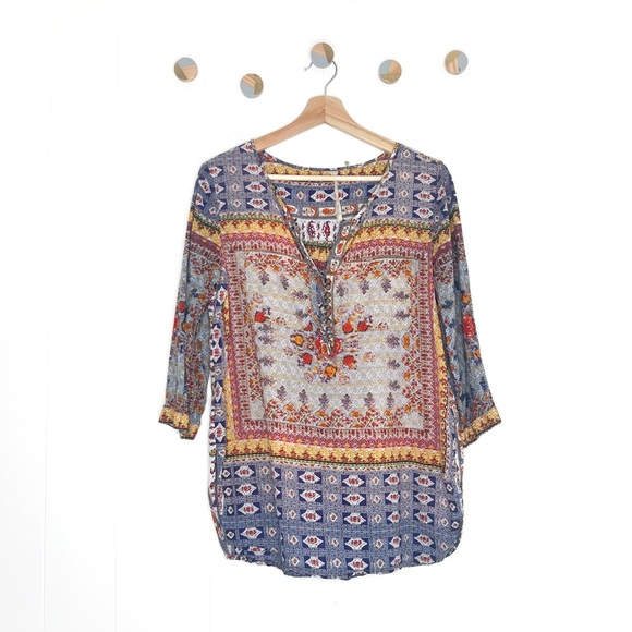 Aratta | Tops | Aratta Silent Journey Boho Embroidered Top Blouse ...